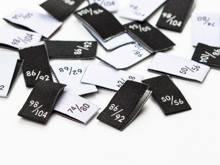 Geweven maatlabels kleine kinderen